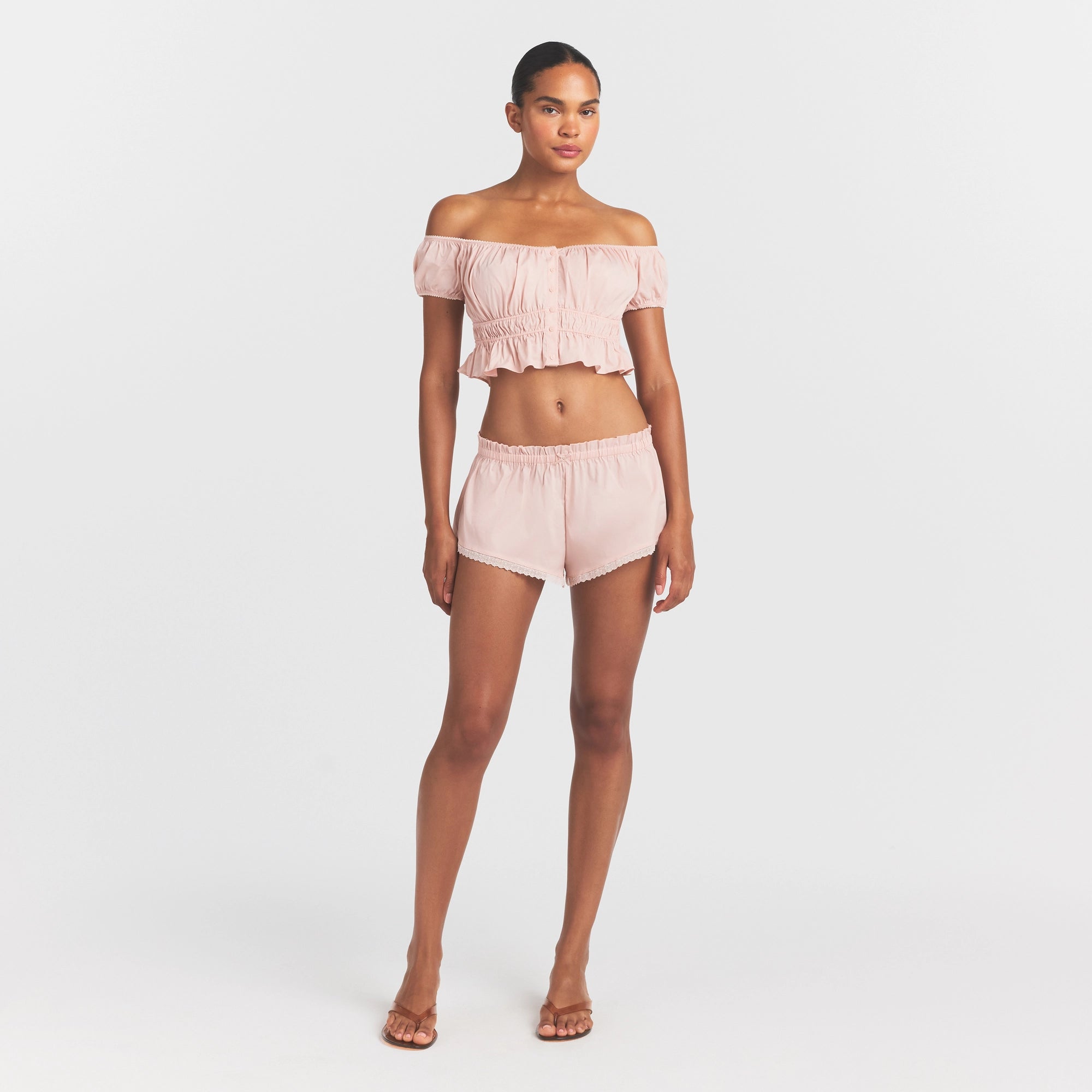 SKIMS SKIMS Off The Shoulder Poplin Top